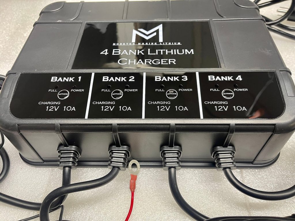 4 Bank Lithium Marine Waterproof Battery Charger - Drewcraft LLC